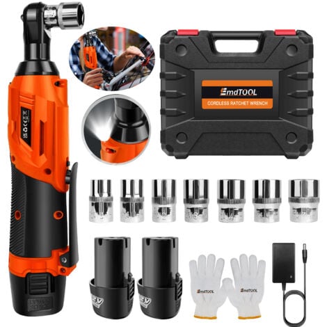 2 Akkus Akku Ratsche 360Nm Ratschenschlüssel 3/8'' Elektrische ...