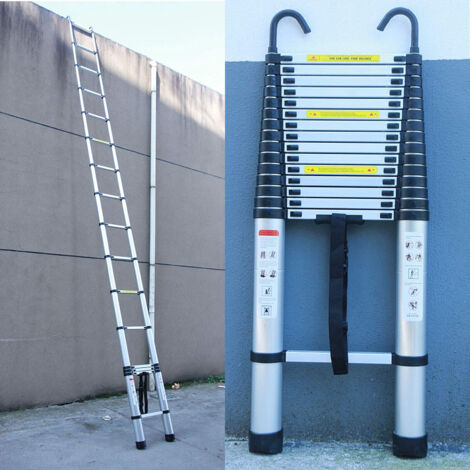 6.2m Einstellbar Teleskopleiter Stehleiter Anlegeleiter Klappleiter mit ...