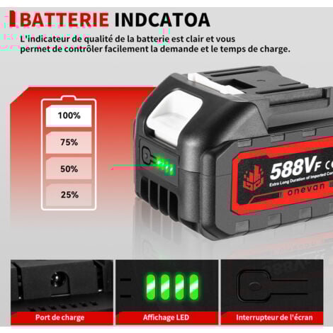 Lot de 2 batteries 18V Li-Ion 588vf pour outil sans fil