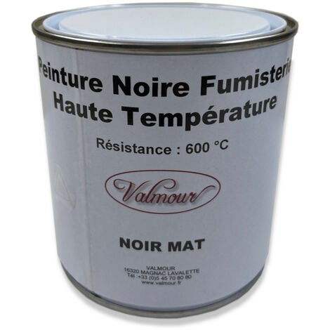 Peinture Noire Fumisterie Haute Température VALMOUR, 500 ml Noir