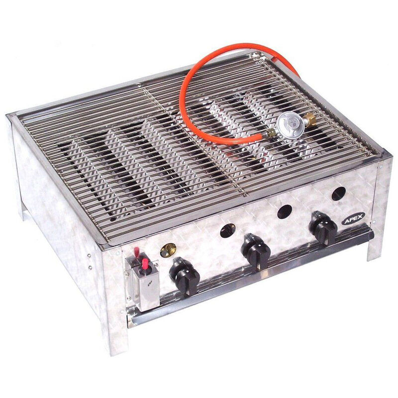 EDELSTAHL GASBRÄTER 10 kW 3 flammig GASGRILL BRÄTER GRILL BBQ ...
