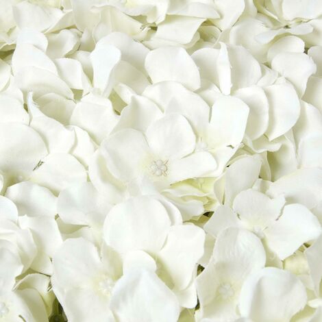 HOMESCAPES Cream Hydrangea Flower Wall Tile 50 x 50 cm