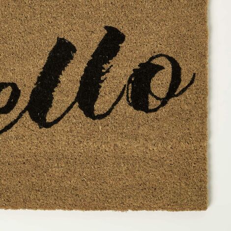 HOMESCAPES "Hello" Coir Doormat 60 x 40 cm
