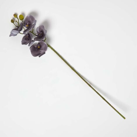 HOMESCAPES Artificial Stem of Grey Orchid Flower, 68 cm