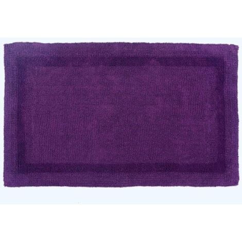 HOMESCAPES Luxury Reversible Extra Large Bath Mat - Plum