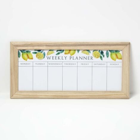 HOMESCAPES Lemon Weekly Planner Board