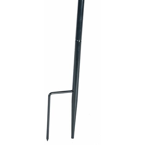 HOMESCAPES Black Standalone Metal Bird Table, 1.3m Tall