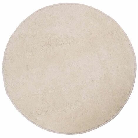 HOMESCAPES Hand Tufted Plain Cotton Cream Large Round Rug, 70 cm Diameter