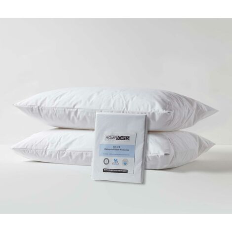 HOMESCAPES Polypropylene Waterproof Pillow Protector Pair
