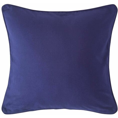 HOMESCAPES Cotton Plain Navy Blue Cushion Cover, 30 x 30 cm
