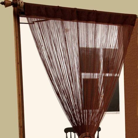 HOMESCAPES Polyester Chocolate String Curtain