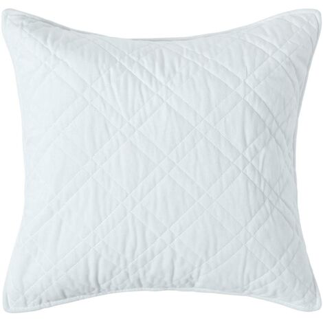 HOMESCAPES Luxury Cream Quilted Velvet Cushion Cover Geometric 'Paragon ...