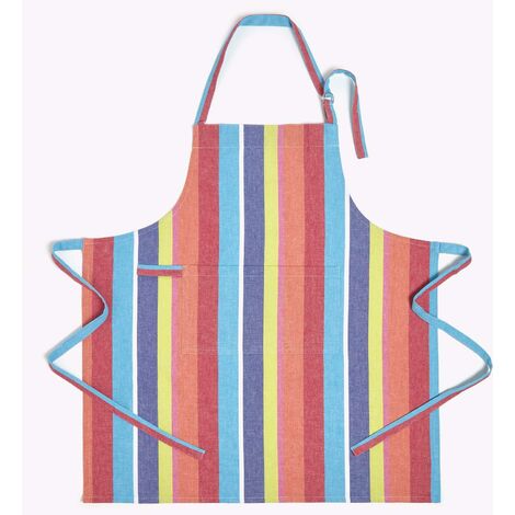 HOMESCAPES Multi Colour Stripe Cotton Apron
