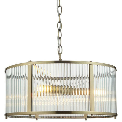 Endon Ridgeton Luminaire suspendu décoratif à 3 lumières, laiton antique