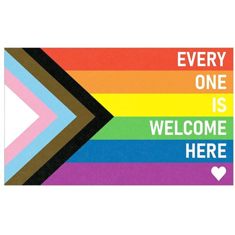 TOUT LE MONDE EST LE BIENVENU ICI Autocollant arc-en-ciel Progress ...