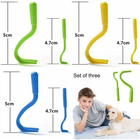 Trois Paires Pince a Tique pour Chien Chat Cheval Crochets à Tique ...