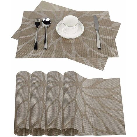6 Sets de Table Tapis de Table en Vinyle Antidérapants Napperons PVC ...