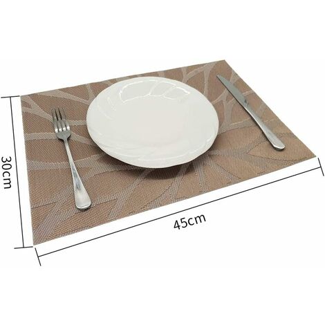 6 Sets de Table Tapis de Table en Vinyle Antidérapants Napperons PVC ...