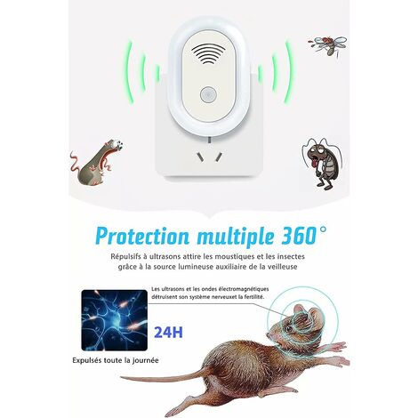 Insectifuge à ultrasons [Veilleuse] 4 appareils anti-insectes efficaces ...