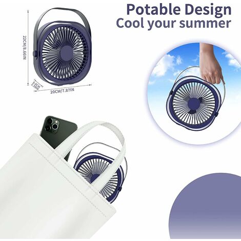 Ventilateur Usb, Ventilateur De Bureau Usb Portable, Rotation 360 
