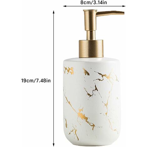 Distributeur de savon 300 ml Texture marbre Céramique Pompe de savon ...
