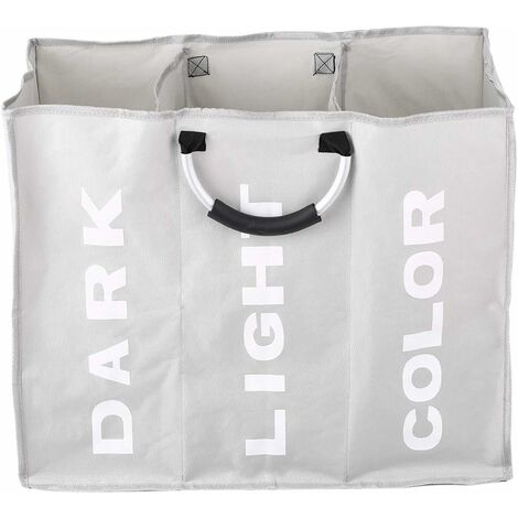 Trieur à linge 3 compartiments, panier à linge pliable trieur sac à ...