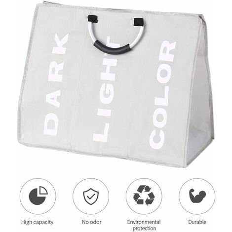 Trieur à linge 3 compartiments, panier à linge pliable trieur sac à ...