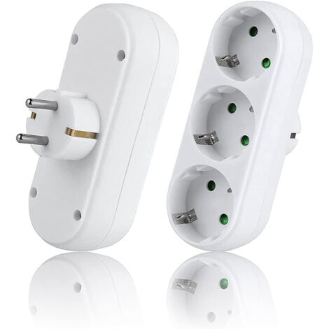 2 Pièces Multiprise Murale,Bloc MultIPrise avec 3 Prises,(3500W/16A ...