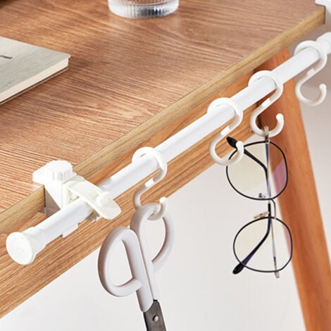 Crochet de tringle à rideau réglable, sans poinçonnage, étagère à ...