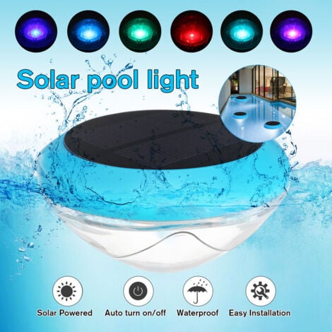 Spot pour piscine solaire lumière étang flottante LED colorée