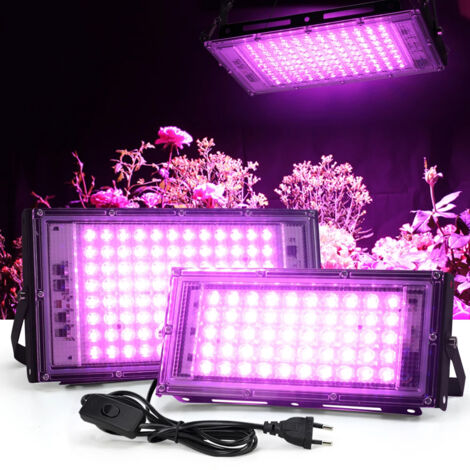Projecteur UV LED 100W Lumière Noire IP65 Imperméable, Lampe LED Ultra ...
