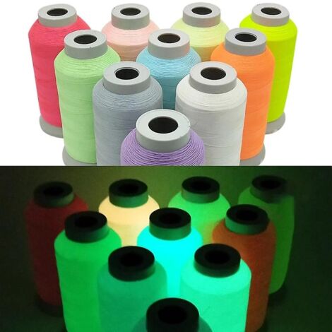 Fil à coudre pour machine à broder 1000 mètres phosphorescent