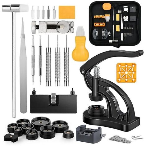 Kit de réparation de montre + outil de presse de montre, kit d'outils de remplacement de pile de ...