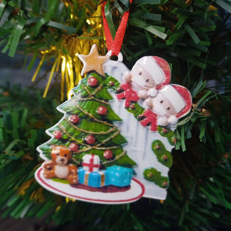 Décoration d'arbre de Noël 2020 DIY Nom de famille Décoration de la ...
