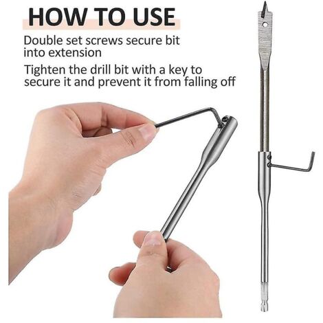 Rallonge de foret 6, 12 pouces Ensemble de forets à bois Ensemble de ...