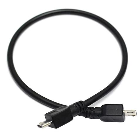 Câble adaptateur OTG Micro USB mâle vers Micro mâle 5 broches 25 cm Noir