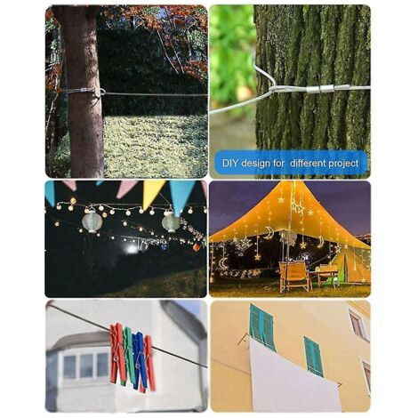 Kit de suspension de guirlande lumineuse, câble métallique enduit avec ...