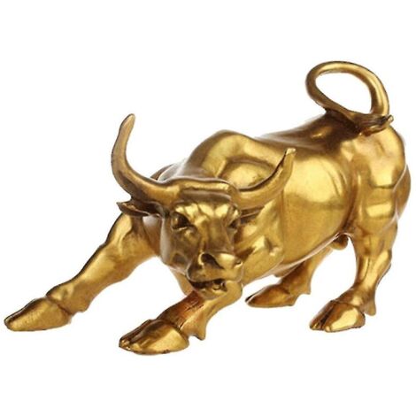Statue de taureau en laiton Feng Shui Fortune, sculpture décoration de la maison taureau en ...