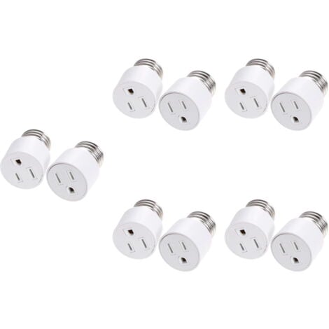Lot de 10 convertisseurs E27 pour ampoule, douille vers prise, adaptateur, répartiteur de sortie ...