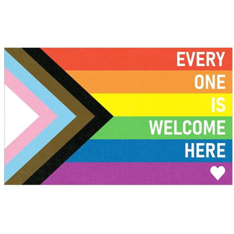 TOUT LE MONDE EST LE BIENVENU ICI Autocollant arc-en-ciel Progress ...