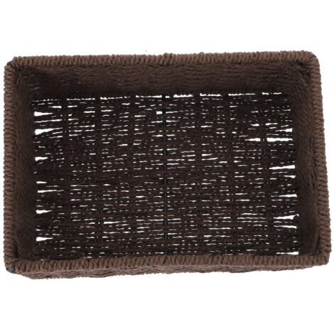 Boîte de rangement Panier de rangement en osier Étagère de bureau ...
