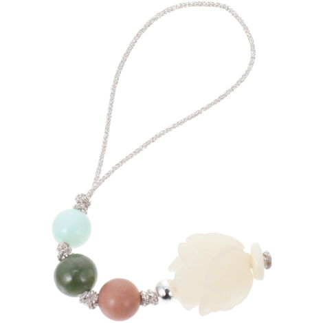 Chaîne de téléphone portable chic en jade blanc Bodhi Root Lotus avec ...