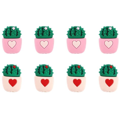 Lot de 8 protecteurs de câble USB en forme de cactus adorables