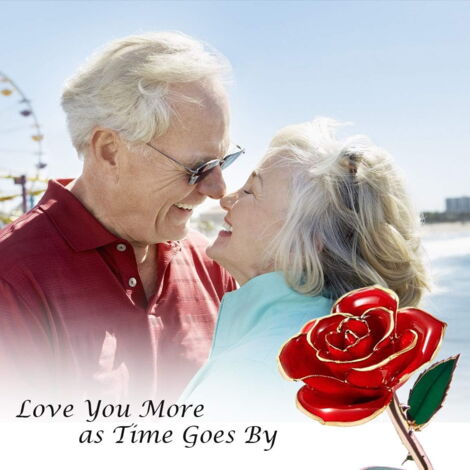 Rose véritable pour la Saint-Valentin, rose trempée dans l'or, rose ...