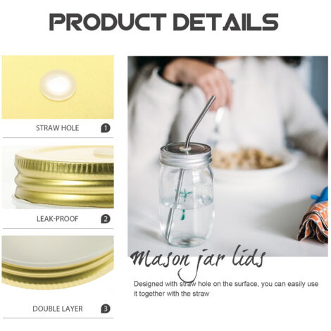 Lot de 12 couvercles de tasse Mason en verre, bouchons de mise en ...