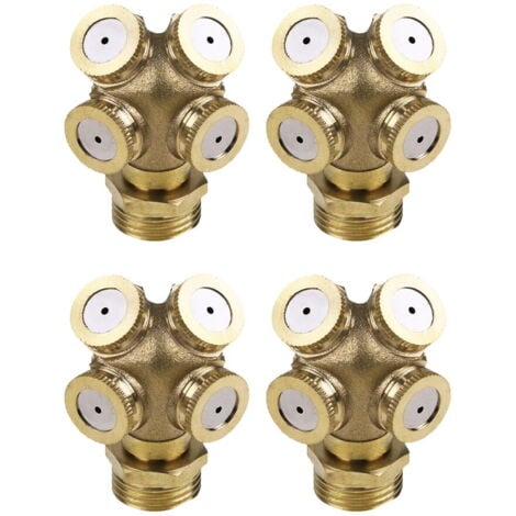 Lot de 4 buses d'arrosage industrielles à effet brumeux pour tuyau d'arrosage, buse de pelouse ...