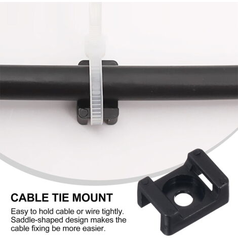 Lot de 100 supports de serre-câbles de type selle, support de rangement ...