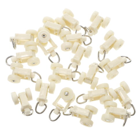 Lot de 20 roulettes à double roue pour rail de rideau coulissant