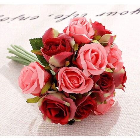 1 bouquet de roses artificielles, 12 têtes, pour décoration de mariage ...