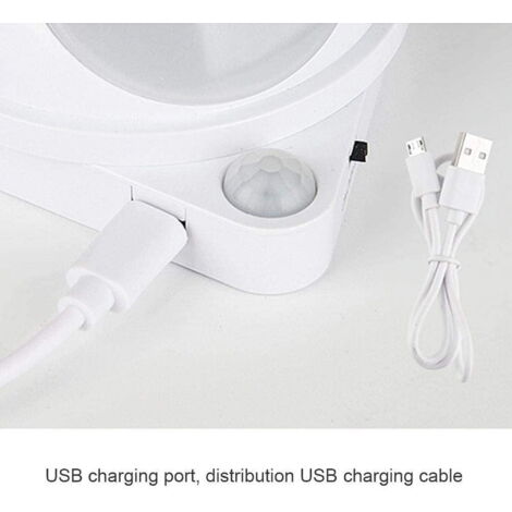 Veilleuse LED rechargeable par USB avec détecteur de mouvement et induction